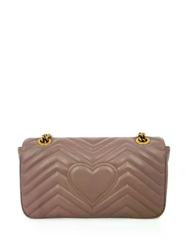 Gucci Gg Marmont Chevron Shoulder Bag - Pink