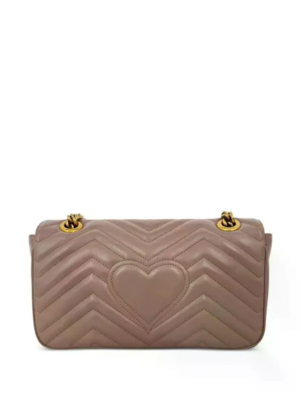 Gucci Gg Marmont Chevron Shoulder Bag - Pink