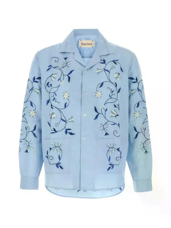BAZISZT Embroidered Floral Shirt