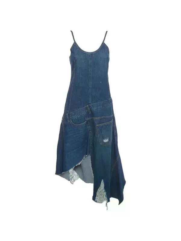 JW Anderson Distressed Asymmetric Dress - Blue