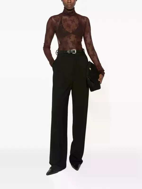Imperial Lace Pattern High-neck Top