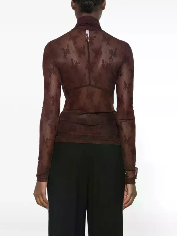Imperial Lace Pattern High-neck Top