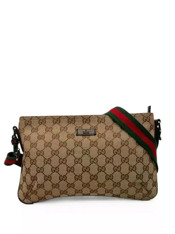Gucci 2000-2015 Gg Canvas Web Crossbody Bag