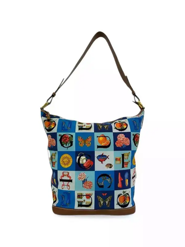 Gucci 1990-2000 Printed Canvas Shoulder Bag