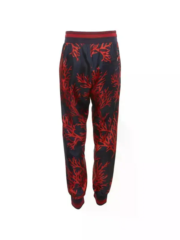 Dolce & Gabbana Corallo-print Drawstring Joggers - Blue
