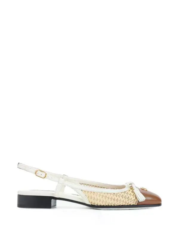 Valentino Garavani Vlogo Signature Woven Flat Pumps - Neutrals