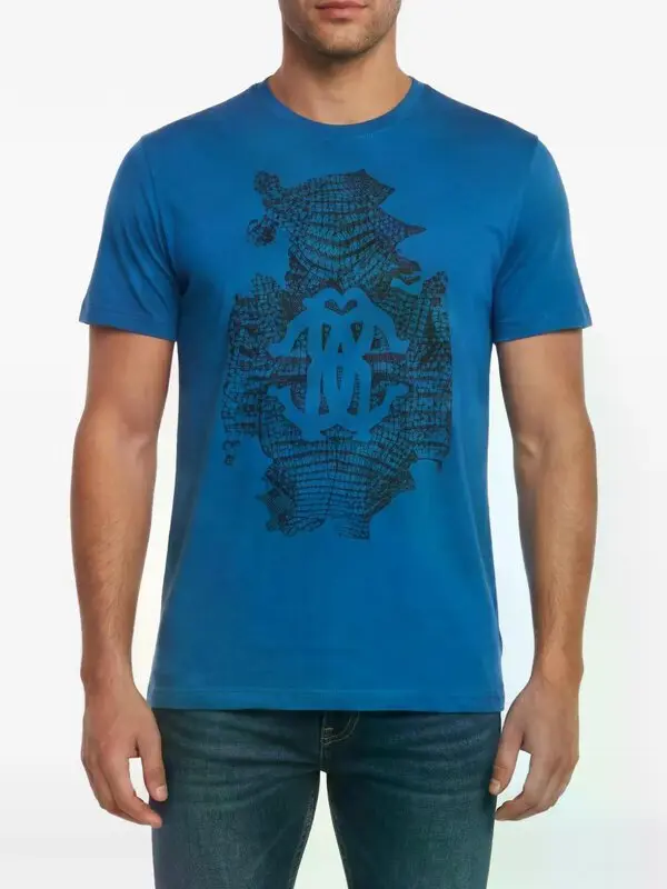 Roberto Cavalli Logo-print Crew-neck T-shirt - Blue