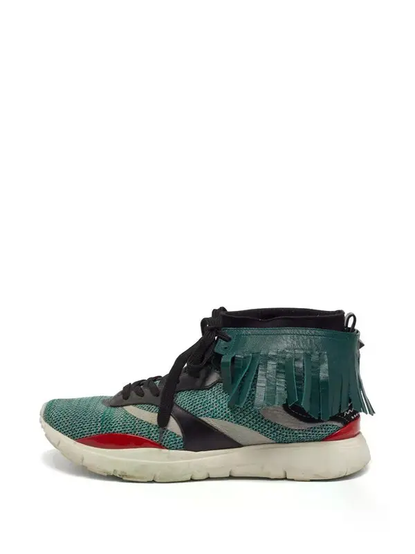 Valentino Garavani Heroes Tribe Fringed Knit Sneakers - Green