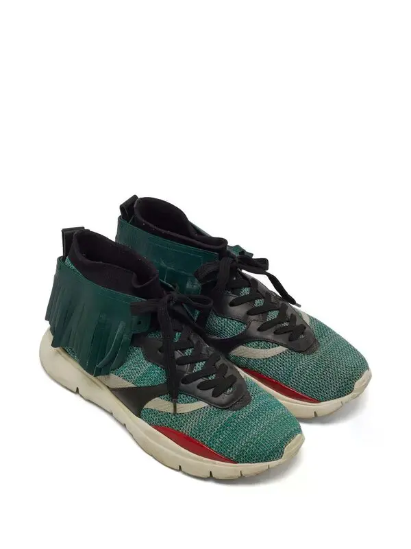 Valentino Garavani Heroes Tribe Fringed Knit Sneakers