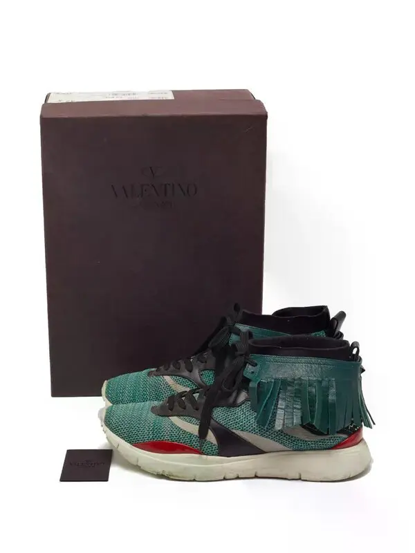 Valentino Garavani Heroes Tribe Fringed Knit Sneakers