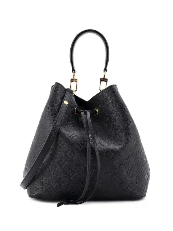 LOUIS VUITTON Monogram Empreinte Leather Bucket Bag - Black