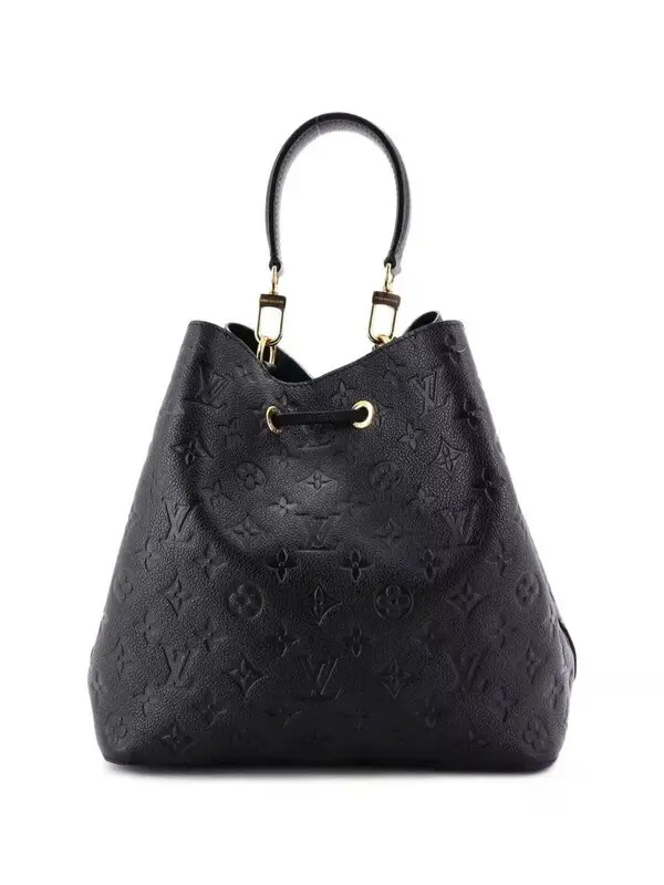 LOUIS VUITTON Monogram Empreinte Leather Bucket Bag - Black
