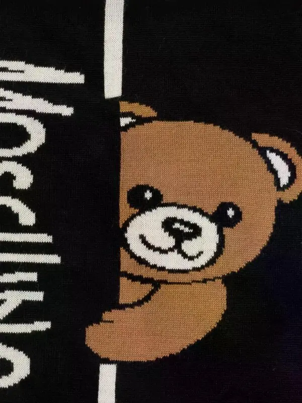 Moschino Teddy Bear Intarsia-knit Scarf