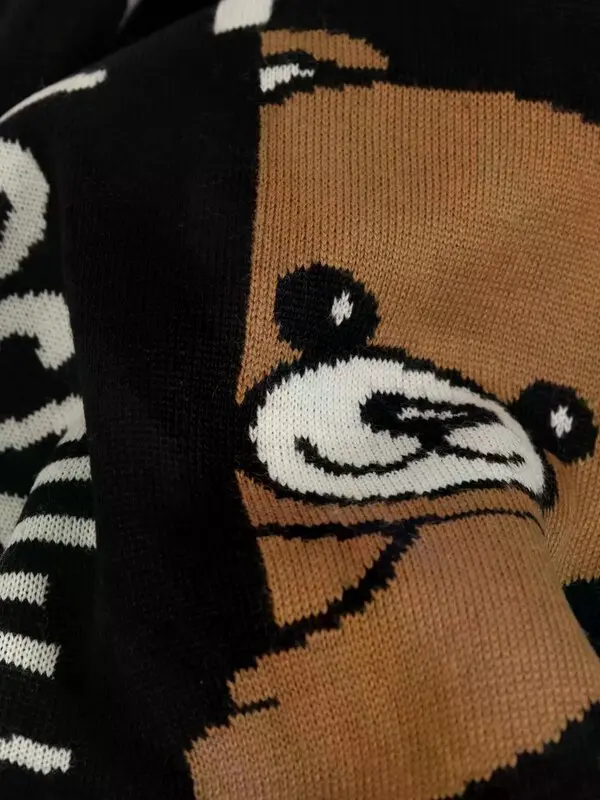 Moschino Teddy Bear Intarsia-knit Scarf