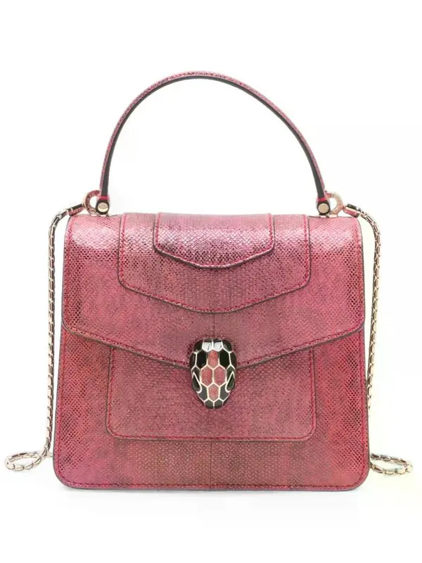 BVLGARI Serpenti Forever Top Handle Satchel Bag - Pink