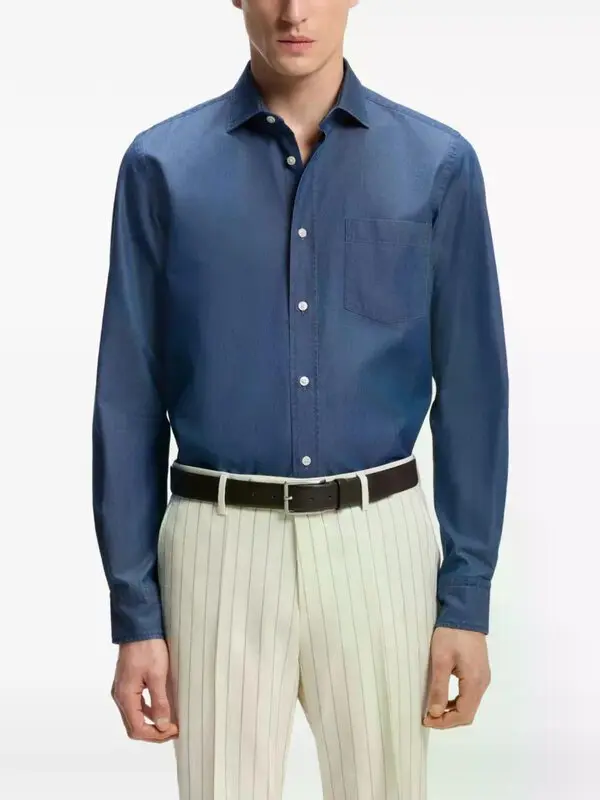 BOSS Casual-fit Shirt In Washed Cotton Denim