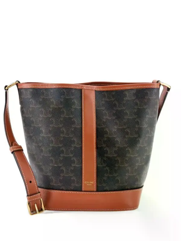 Celine Triomphe Coated Canvas Small Bucket Bag