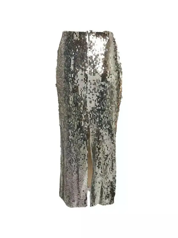 Ronny Kobo Sequin-embelished Maxi Skirt - Grey
