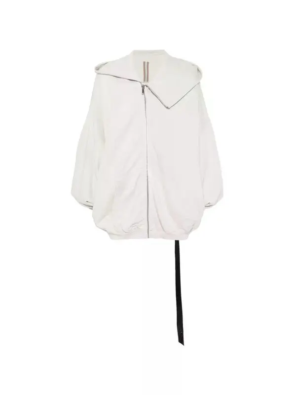 Rick Owens Mountain Hun Asymmetric-zip Hoodie - Neutrals