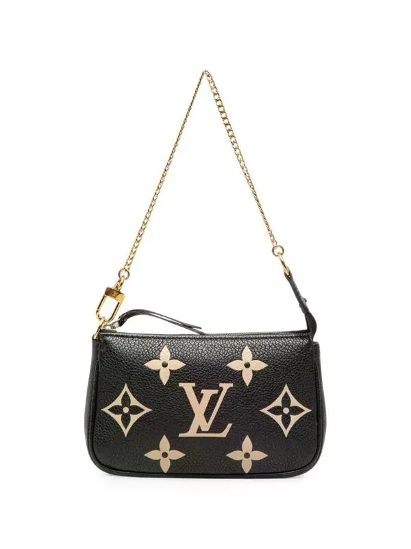 LOUIS VUITTON 2021-2026 Bicolor Monogram Empreinte Mini Pochette Accessoires Handbag - Black