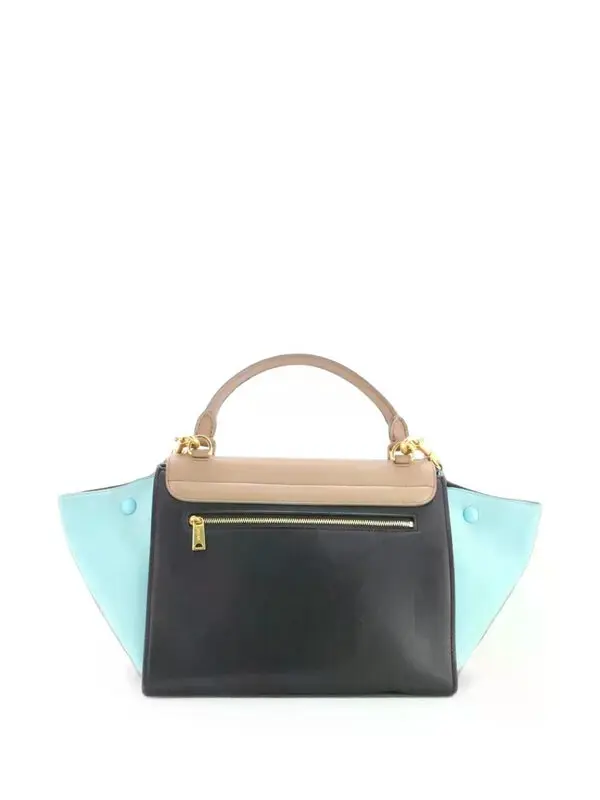Celine Tricolor Trapeze Bag Leather Small Satchel - Blue