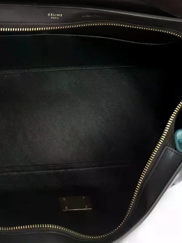 Celine Tricolor Trapeze Bag Leather Small Satchel - Blue