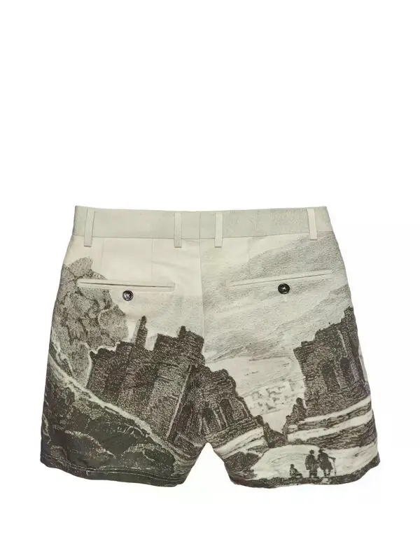 Dolce & Gabbana Pleated Shorts With Roman Ruins Print