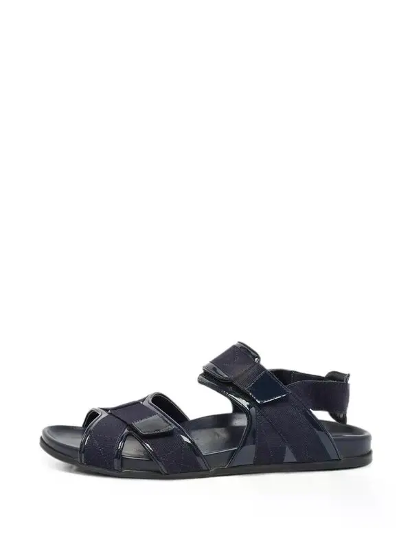 Manolo Blahnik Patent-trimmed Canvas Sandals