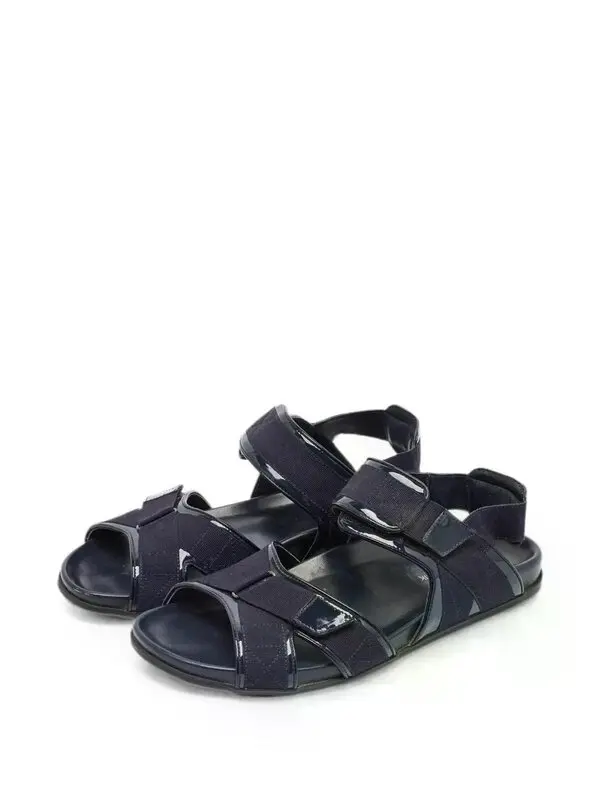 Manolo Blahnik Patent-trimmed Canvas Sandals