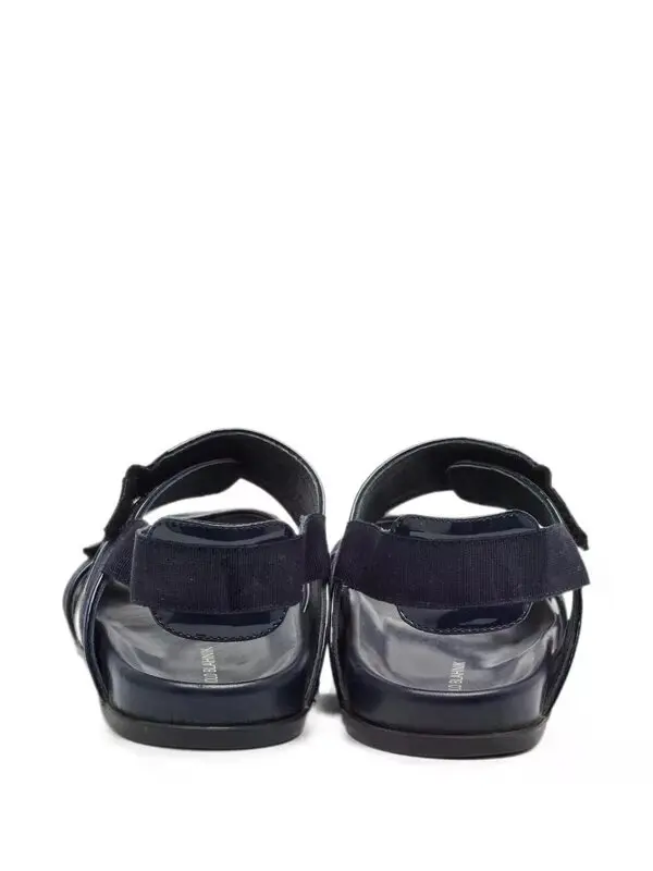 Manolo Blahnik Patent-trimmed Canvas Sandals