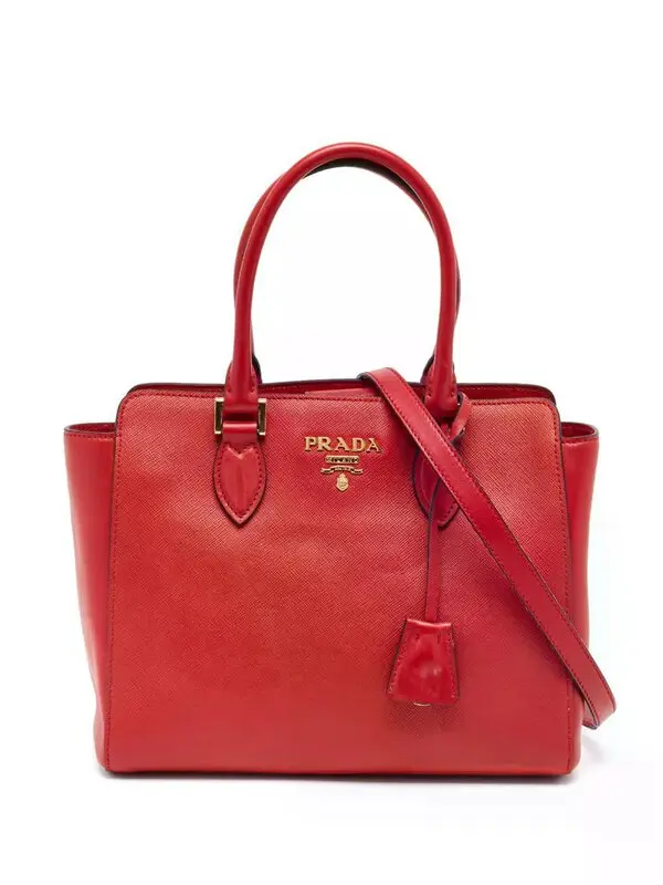 Prada Saffiano Leather Tote Bag - Red