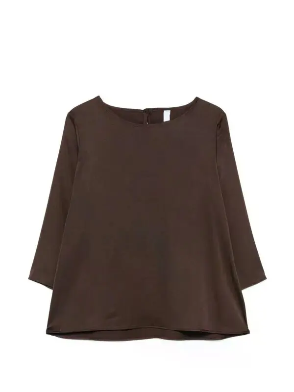 Imperial Satin Keyhole-back Blouse