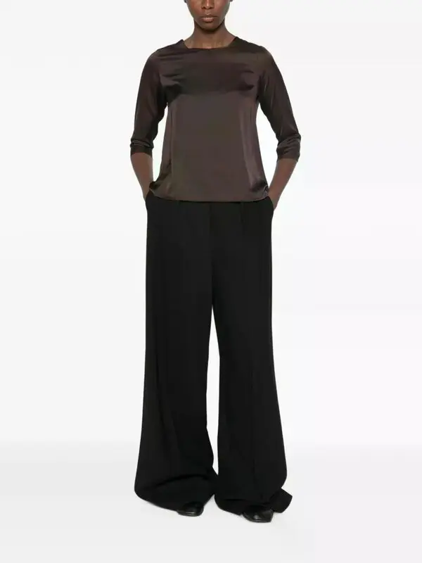 Imperial Satin Keyhole-back Blouse