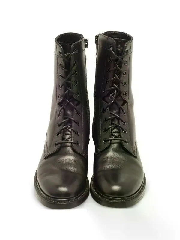 Celine Leather Lace-up Combat Boots