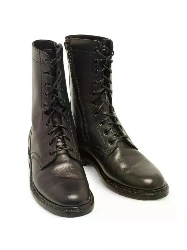 Celine Leather Lace-up Combat Boots