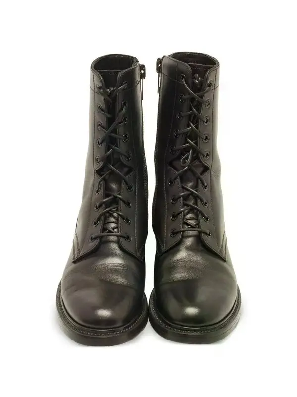 Celine Leather Lace-up Combat Boots