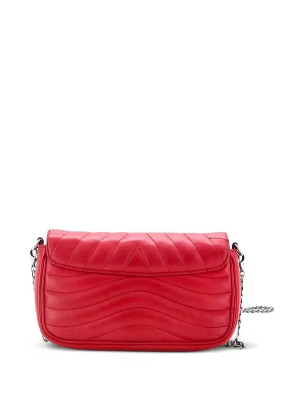 LOUIS VUITTON New Wave Chain Pochette Quilted Leather Clutch Bag - Red