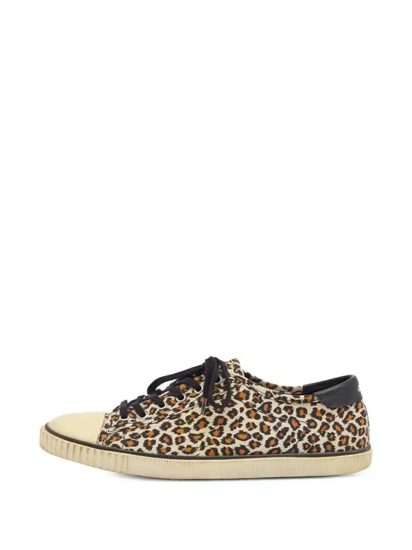 Celine Blank Leopard-print Sneakers - Neutrals