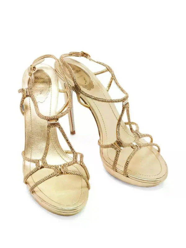 Rene Caovilla Embellished T-strap Platform Sandals