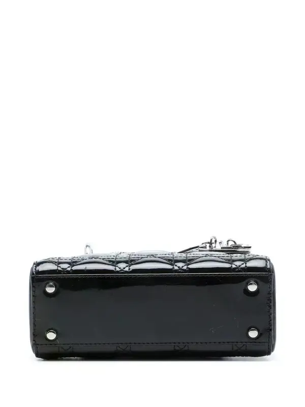Dior 2013 Mini Patent Cannage Lady Satchel - Black