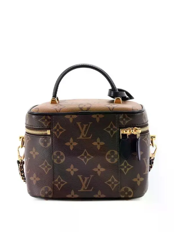 LOUIS VUITTON Vanity Handbag Reverse Monogram Canvas Pm Satchel - Brown