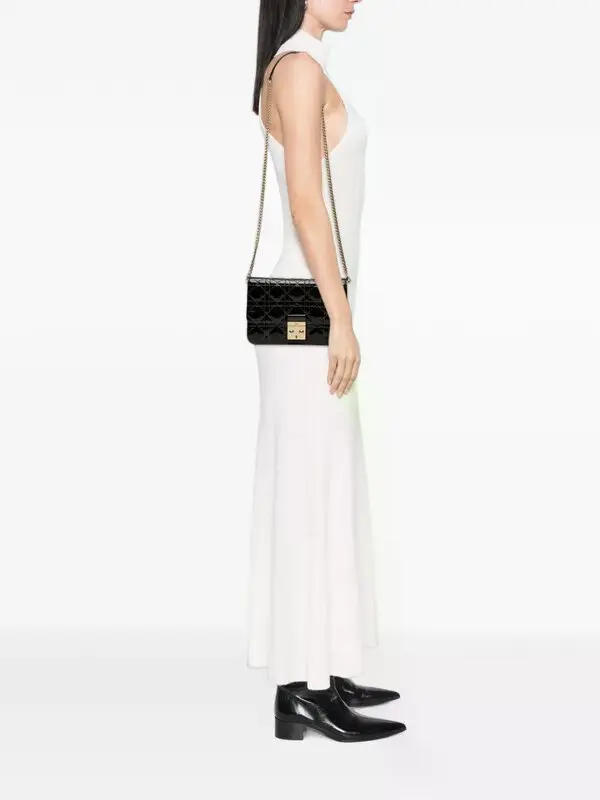 Dior 2016 Patent Cannage Miss Promenade Crossbody Bag - Black