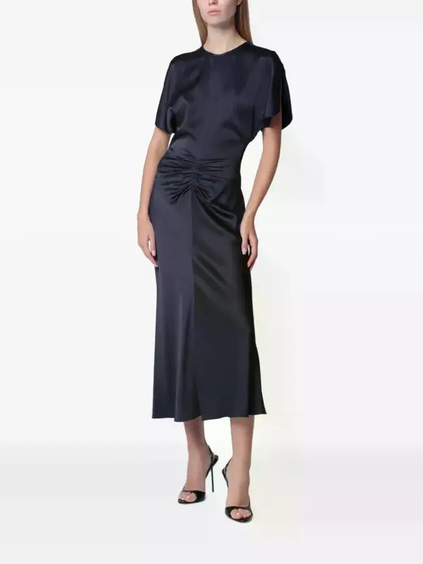 Victoria Beckham Bela Ruched Midi Dress