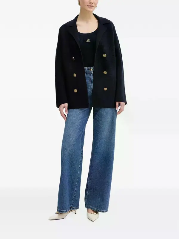 Luisa Spagnoli Appretto Wide-leg Jeans With Gold-tone Hardware