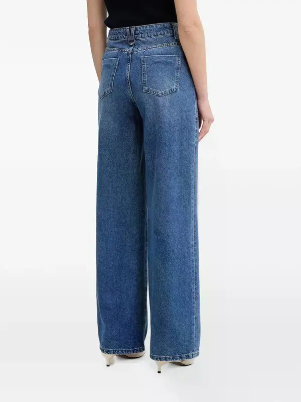 Luisa Spagnoli Appretto Wide-leg Jeans With Gold-tone Hardware