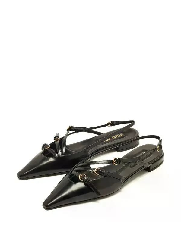 Miu Miu Buckle-detail Slingback Pumps - Black