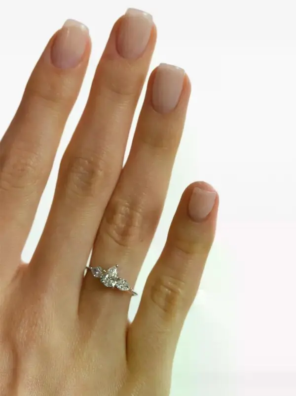 SOLO FOR DIAMONDS Pear-cut Diamond Ring In 14k White Gold