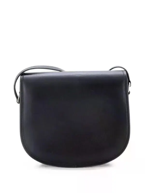 Celine Besace Triomphe Shoulder Bag Leather Medium Crossbody Bag - Black