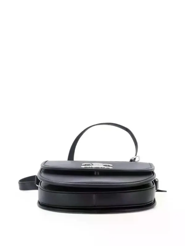 Celine Besace Triomphe Shoulder Bag Leather Medium Crossbody Bag - Black