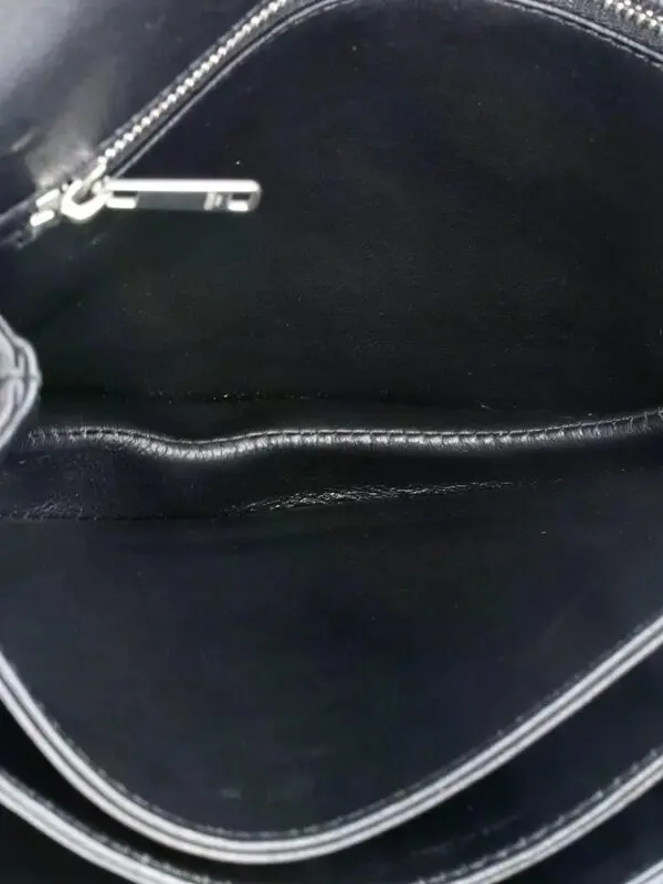 Celine Besace Triomphe Shoulder Bag Leather Medium Crossbody Bag - Black